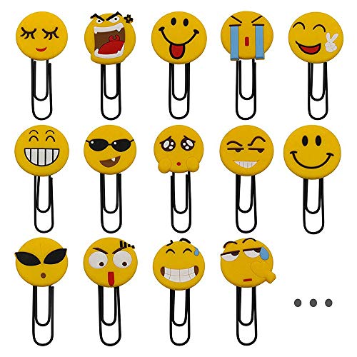 Cute Smiley Bookmarks, Funny Paperclip Bookmark, Novelty Emoticon Book Marker for Kids, Girls, Boys, School Student (Random 10PCS)