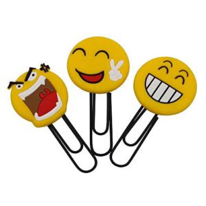 Cute Smiley Bookmarks, Funny Paperclip Bookmark, Novelty Emoticon Book Marker for Kids, Girls, Boys, School Student (Random 10PCS)