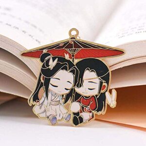 mo dao zu shi anime bookmark grandmaster of demonic cultivation wei wuxian metal hollowing bookmark vintage tassel pendant pagination mark(c)