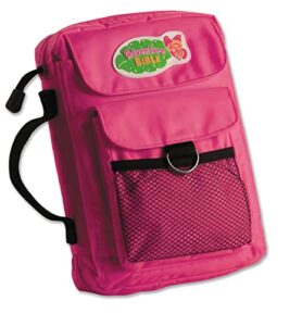 adventure bible cover for girls, zippered, with handle, nylon, pink, medium