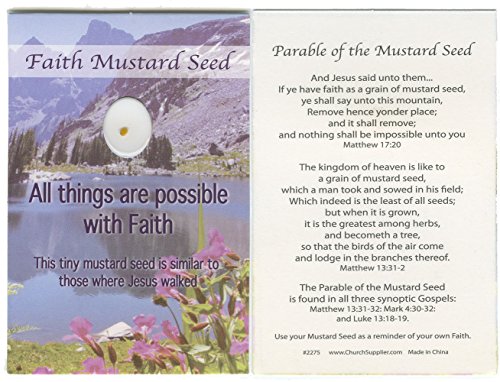 Faith Mustard Seed Wallet Cards with Mustard Seed (Pack of 12)