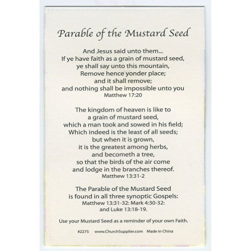 Faith Mustard Seed Wallet Cards with Mustard Seed (Pack of 12)