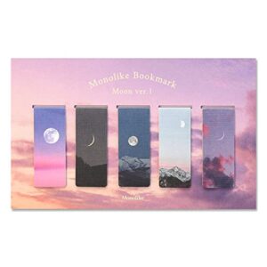 monolike magnetic bookmarks moon ver.1, set of 5