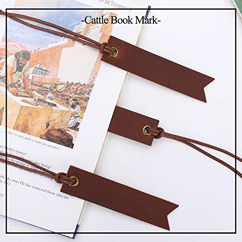 Vantoo Personalized Genuine Leather Bookmarks with Tassel for Men Women Boys Girls Kids, Handmade Page Markers for Book Reading, Perfect Gift for Reader Writers Authors Poets (Umber 06)