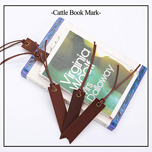 Vantoo Personalized Genuine Leather Bookmarks with Tassel for Men Women Boys Girls Kids, Handmade Page Markers for Book Reading, Perfect Gift for Reader Writers Authors Poets (Umber 06)