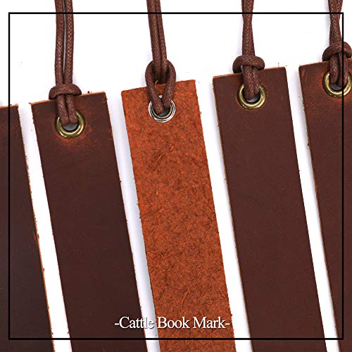 Vantoo Personalized Genuine Leather Bookmarks with Tassel for Men Women Boys Girls Kids, Handmade Page Markers for Book Reading, Perfect Gift for Reader Writers Authors Poets (Umber 06)