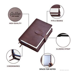 Double AA Big Book Cover & 12 Steps & 12 Traditions | by Galileo | Perfect Gift | Alcoholics Anonymous (Plain/Brown)