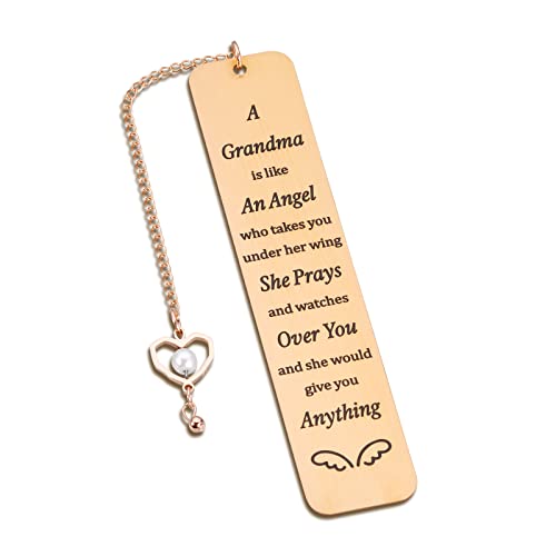 Bookmarks Gifts for Grandma from Grandson Granddaughter Grandchildren Valentine's Day Birthday Mother's Day Anniversary Christmas Stocking Stuffers Gifts for Grandmother Rose Gold Book Mark for Women