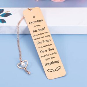 Bookmarks Gifts for Grandma from Grandson Granddaughter Grandchildren Valentine's Day Birthday Mother's Day Anniversary Christmas Stocking Stuffers Gifts for Grandmother Rose Gold Book Mark for Women