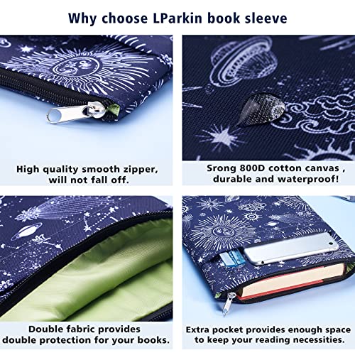 Zodiac Sun & Moon Book Sleeve, Book Covers for Paperbacks, Book Sleeves with Zipper, 11 X 8.5 Inch, Astrology Gifts