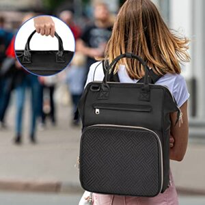 Fasrom Teacher Bag Backpack for Work Women with 14 Inches Laptop Compartment and Pockets for Teacher Supplies (Empty Bag Only, Patent Design), Black