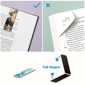 WAVEYU Magnetic Bookmarks for Women Men Magnet Page Markers Assorted Book Markers for Book Lovers Students Teachers Adults Kids for School Home Office Reading Stationery,10 Marble Designs