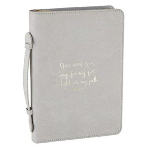 Creative Brands Faithworks-Simply Faith Collection Suede Bible Cover, 7 x 10-Inch, Grey-Psalm 119:105