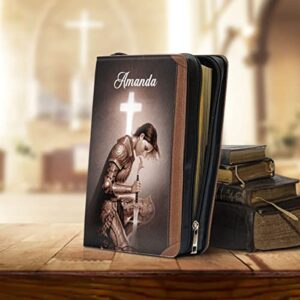 Jesuspirit Personalized Leather Bible Covers with Zipper - Christian Gift with Inspirational Scripture - Spiritual Bible Carrying Case Church Ladies - Custom Religious Faith Gifts for Women of God