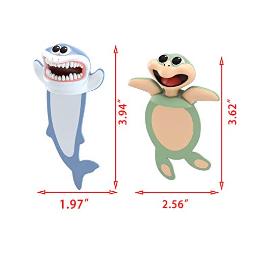 Ouch 3D Animal Bookmarks for Kids Students,Funny 3D Cartoon Bookmark Animals Reading Bookmarks for Students Office Stationery Creative Gift Ideal for Boys Girls (Gecko)