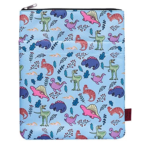 Book Sleeve Cute Dinosaur Book Covers for Paperbacks,Washable Fabric, Book Sleeves with Zipper, Medium 11 Inch X 8.7 Inch Dinosaur Gifts for Book Lover