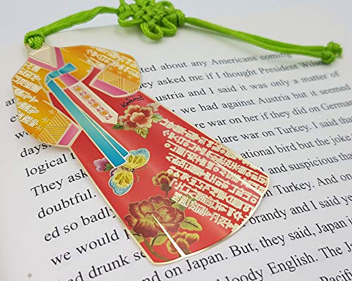 Korean Traditional Miniature Cool Bookmarks Souvenirs Gifts for Student Kids Adults Wife Friends - Coolest Metal Unique Color Designs Bookmark Pack (Woman's Hanbok 3 Pack)