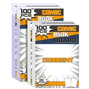 KKU 200 Count Current Comic Book Bags and Boards, Crystal Clear Acid Free Comic Bags and Boards, Comic Book Storage for Regular Comics