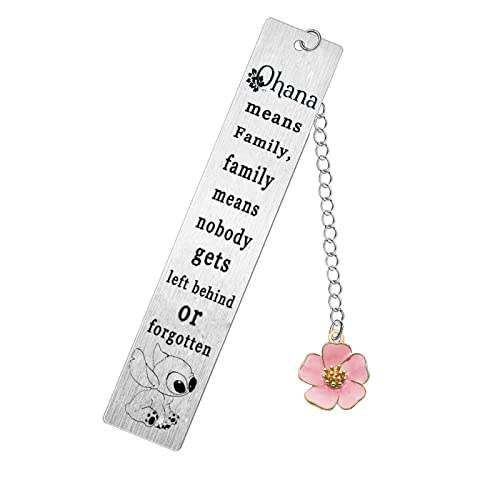 Ohana Bookmark Gifts Ohana Means Family Gifts for Daughter, Niece, Girls Stitch Gifts Cute Bookmarks for Women Friendship Birthday Gift Reader Bookmark Presents(Ohana Means Family)