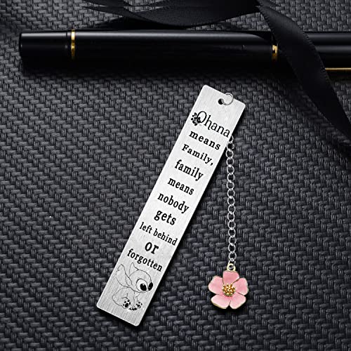 Ohana Bookmark Gifts Ohana Means Family Gifts for Daughter, Niece, Girls Stitch Gifts Cute Bookmarks for Women Friendship Birthday Gift Reader Bookmark Presents(Ohana Means Family)