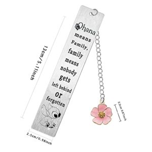 Ohana Bookmark Gifts Ohana Means Family Gifts for Daughter, Niece, Girls Stitch Gifts Cute Bookmarks for Women Friendship Birthday Gift Reader Bookmark Presents(Ohana Means Family)