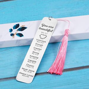 Inspirational Christian Bookmarks for Women Book Lovers Gifts for Christmas Stocking Stuffers Birthday Bible Verse Bookmark for Girls Daughter Bookish Friend Sister Baptism Religious Church Bulk Gifts