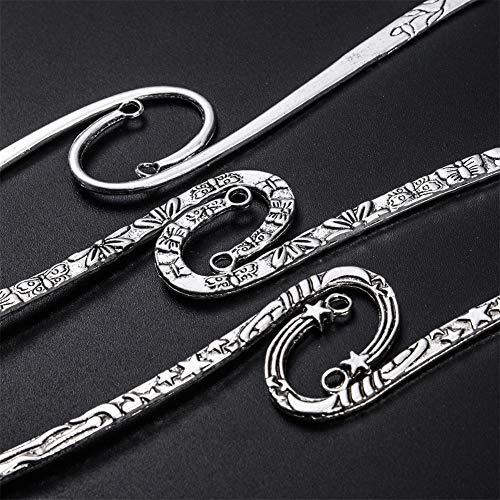 12pcs Mixed Antique Tibetan Silver Carved Hook Bookmarks Metal Book Markers