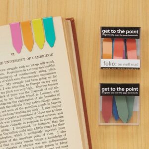 Get to the Point Magnetic Bookmarks Earthtone Color Line Markers (1 Box of 20)