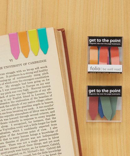 Get to the Point Magnetic Bookmarks Earthtone Color Line Markers (1 Box of 20)