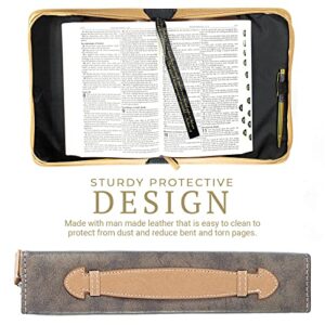 Divinity Boutique Bible Case for Men and Boys - Extra-Large Faux Leather Bible Cover for Church, Study, Travel - Fits Books up to 10” x 7.5” x 1.5”