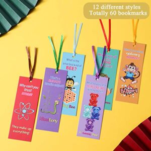 Kids Bookmark Silly Jokes Bookmarks Funny Animals Bookmarks Cartoon Hilarious Learning Bookmarks with Hanging Ropes for Teachers Students Classroom Rewards Supplies