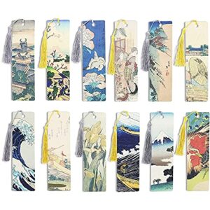 tassel bookmarks, katsushika hokusai art (7 x 2 in, 24 pack)