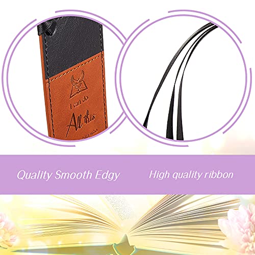 3 Pieces Christian Bookmarks for Women Men, Religious Bookmarks Father's Day Presents, Bible Cover Faux Leather Bookmakers with Inspirational Verse, Personalized Journal Markers (Simple Style)