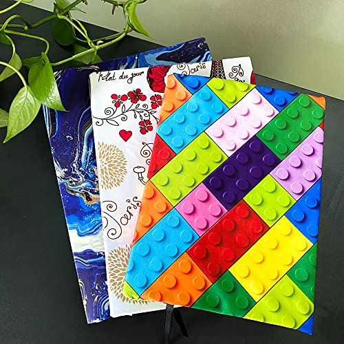 6 Pack Stretchable Book Covers, Jumbo Book Sleeves for Hardcover Books Textbooks up to 9 x 11 Inches, Reusable, Washable and Protective Textbook Covers for School Kids Boys Girls