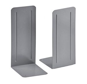 acrimet jumbo premium metal bookends 9″ (heavy duty) (silver color) (1 pair)