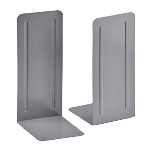 Acrimet Jumbo Premium Metal Bookends 9" (Heavy Duty) (Silver Color) (1 Pair)