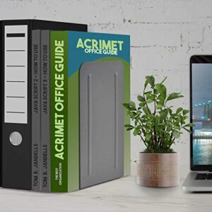 Acrimet Jumbo Premium Metal Bookends 9" (Heavy Duty) (Silver Color) (1 Pair)