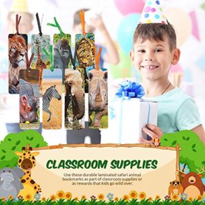 Fun Express Laminated Safari Animal Bookmarks | 48 Count | Great for School/Classroom Giveaways, Book Club Tokens, Birthday Party Prizes & Favors