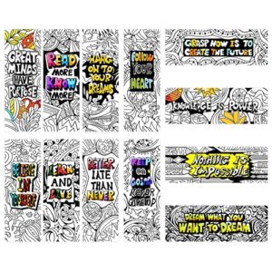 120 piece diy inspirational bookmarks for students, bulk bookmarks, cool double-sided coloring bookmark for class gifts, color your own book marks for kids, adults, teachers, women, men, book lovers