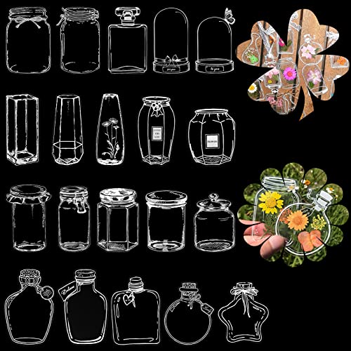 80 PCS Transparent Dried Flower Bookmarks, Flower Bookmark Maker, DIY Dried Flower Bookmark, Glassware Stickers Flower Page Clips Bookmarks for Home School Supplies