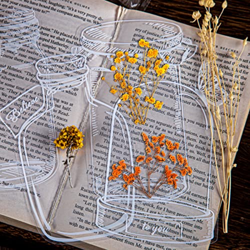 80 PCS Transparent Dried Flower Bookmarks, Flower Bookmark Maker, DIY Dried Flower Bookmark, Glassware Stickers Flower Page Clips Bookmarks for Home School Supplies