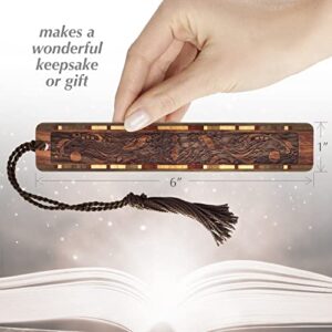 Personalized Elegant Design, Engraved Wooden Bookmark - Made in USA - Also Available Without Personalization