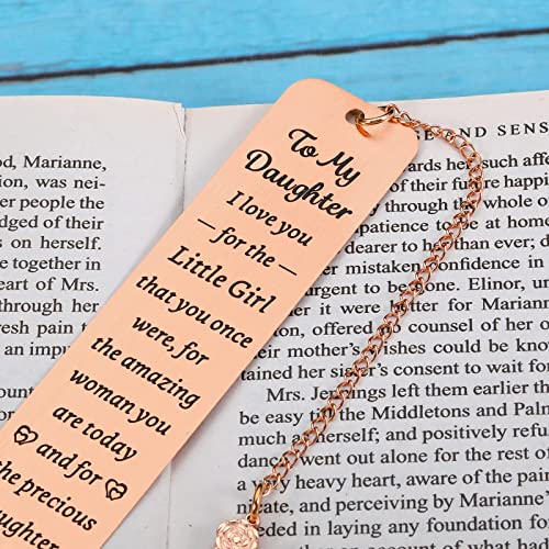 Daughter Gift from Mom Inspirational Bookmark Gifts for Teen Girl 16th 18th 21st Birthday Gift for Kid from Mom Stepmom to My Daughter I Love You Valentines Graduation Christmas Gifts