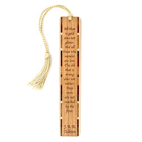 J.R.R. Tolkien Not All Who Wander are Lost Quote, Engraved Wooden Bookmark - Also Available with Personalization - Made in USA