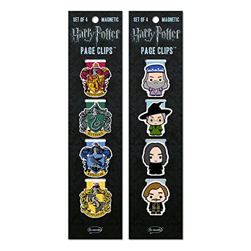 Re-marks “Harry Potter” Professors and Crests Page Clips, 2 Packs of 4, 8 Clips Total