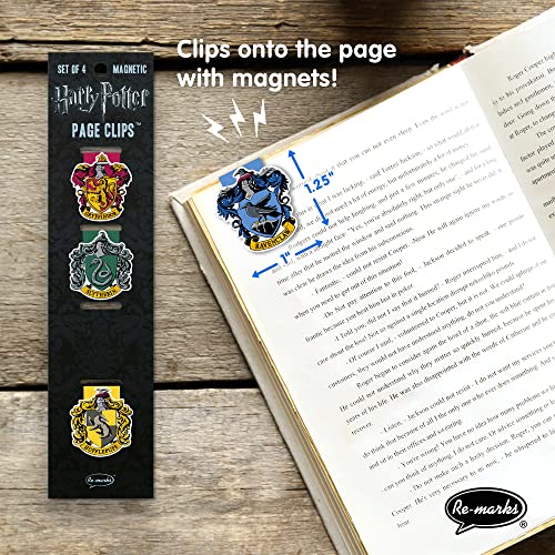 Re-marks “Harry Potter” Professors and Crests Page Clips, 2 Packs of 4, 8 Clips Total