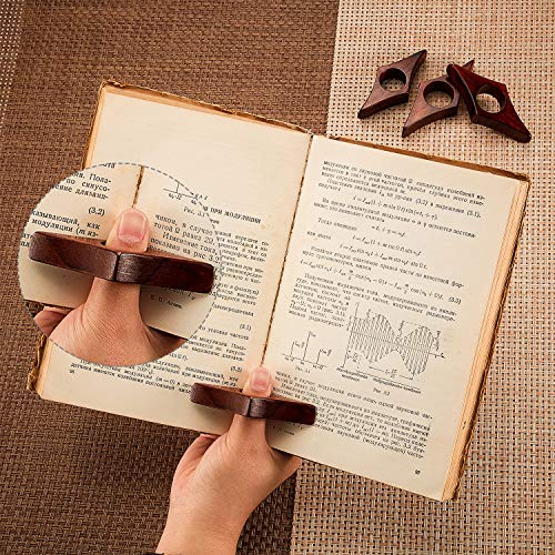 4 Pieces Wooden Book Page Holder Thumb Wood Book Holder Handmade Wood Reading Bookmark Accessory for Bookworm Book Lover Gifts, 2 Sizes