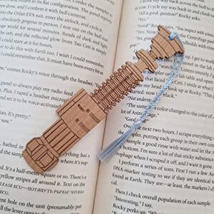 Juniper and Ivy Designs Star Wars OBI Wan Kenobi Original Trilogy Lightsaber Bookmark - Laser Engraved - Made in The USA - Wood Book Mark with Light Blue Tassel