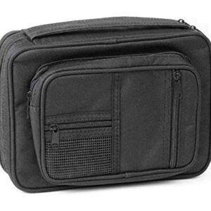 Black Reinforced Canvas Bible Cover Case with Handle and Stationary, X-Large