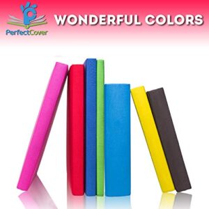 7 Pack Stretchable Book Covers - Multiple Colors Durable, Washable, Reusable and Protective Jackets for Hard Cover Schoolbooks and Textbooks - by PerfectCover (7-Pack, Colors)